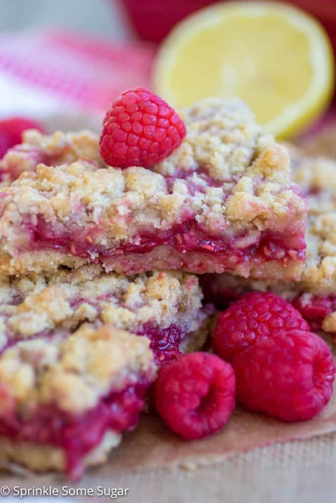 Raspberry Lemon Crumble Bars - Sprinkle Some Sugar